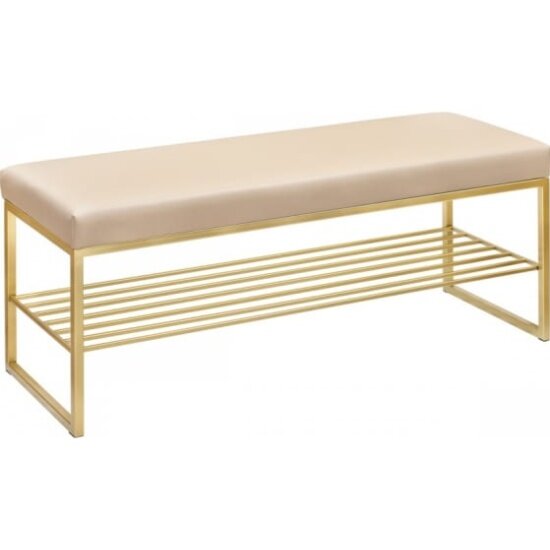 Банкетка Greenween RUBY, золотая, экокожа Light Beige