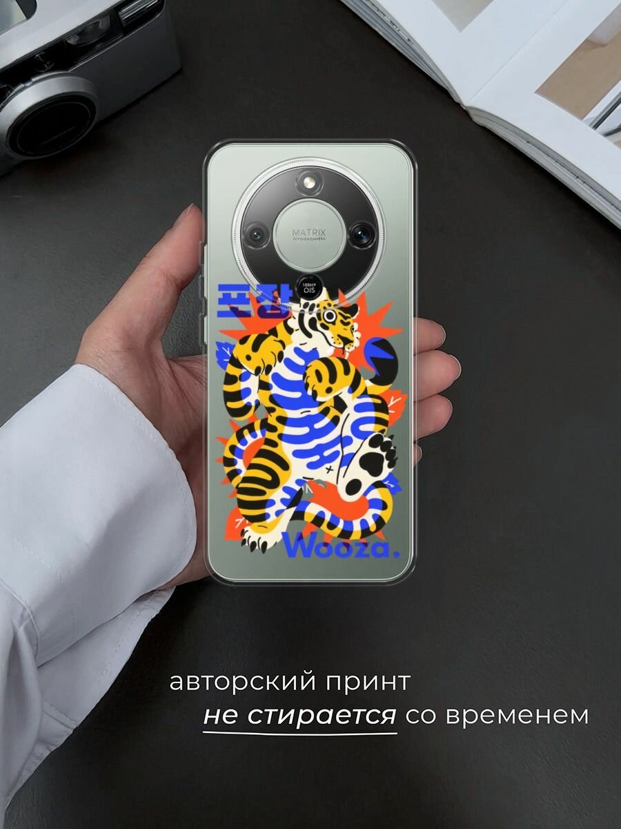 Силиконовый чехол на Honor X9d / Хонор X9d с принтом Wooza, прозрачный — фото 1