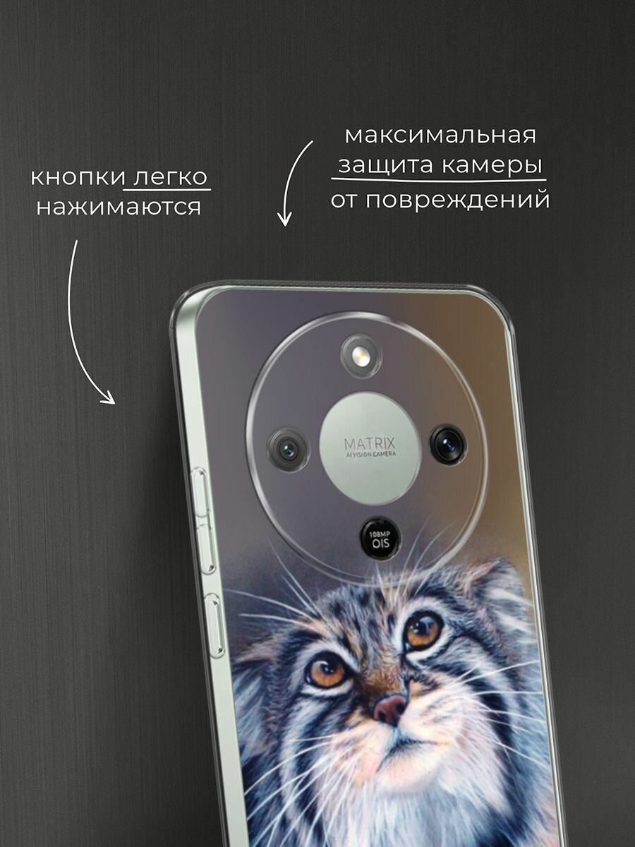 Силиконовый чехол на Honor X9d / Хонор X9d с принтом Кот манул 2 — фото 1