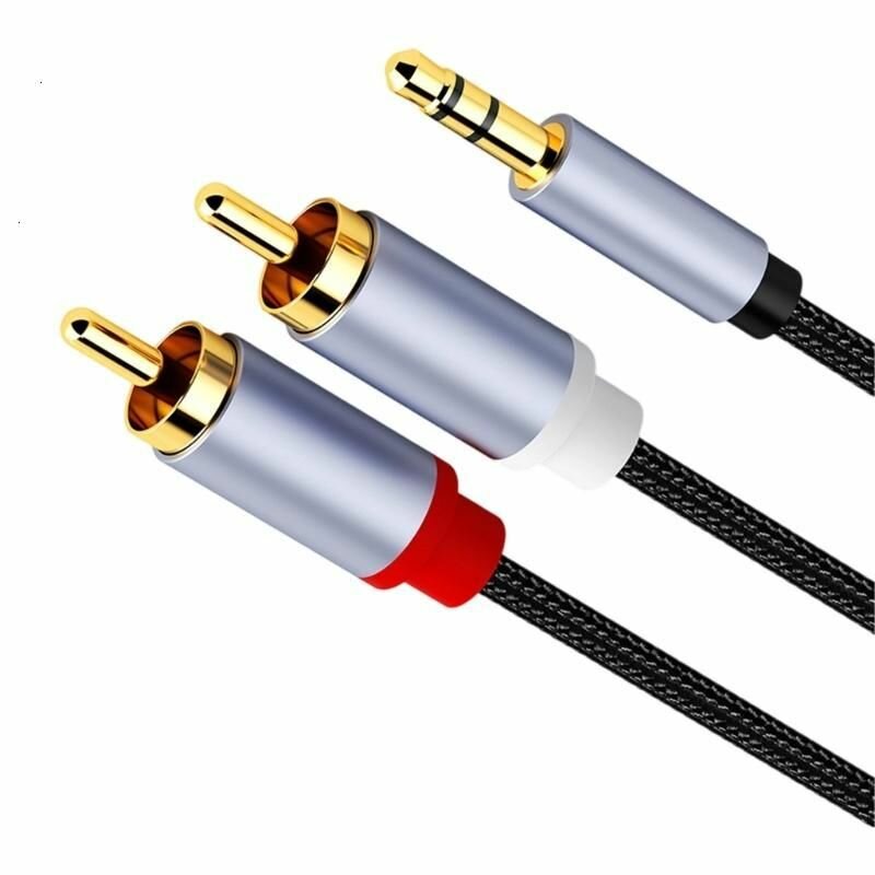 Y-образный аудиокабель AUX 3,5 мм от штекера к штекеру 2RCA кабель длиной 1 м