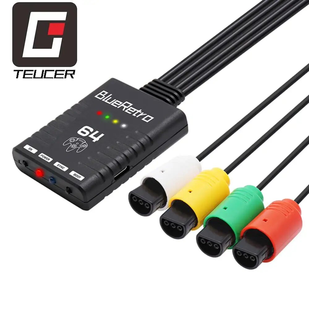 Адаптер контроллера Bluetooth-совместимый адаптер беспроводного контроллера для нескольких игроков Конвертер беспроводного контроллера для консоли N64