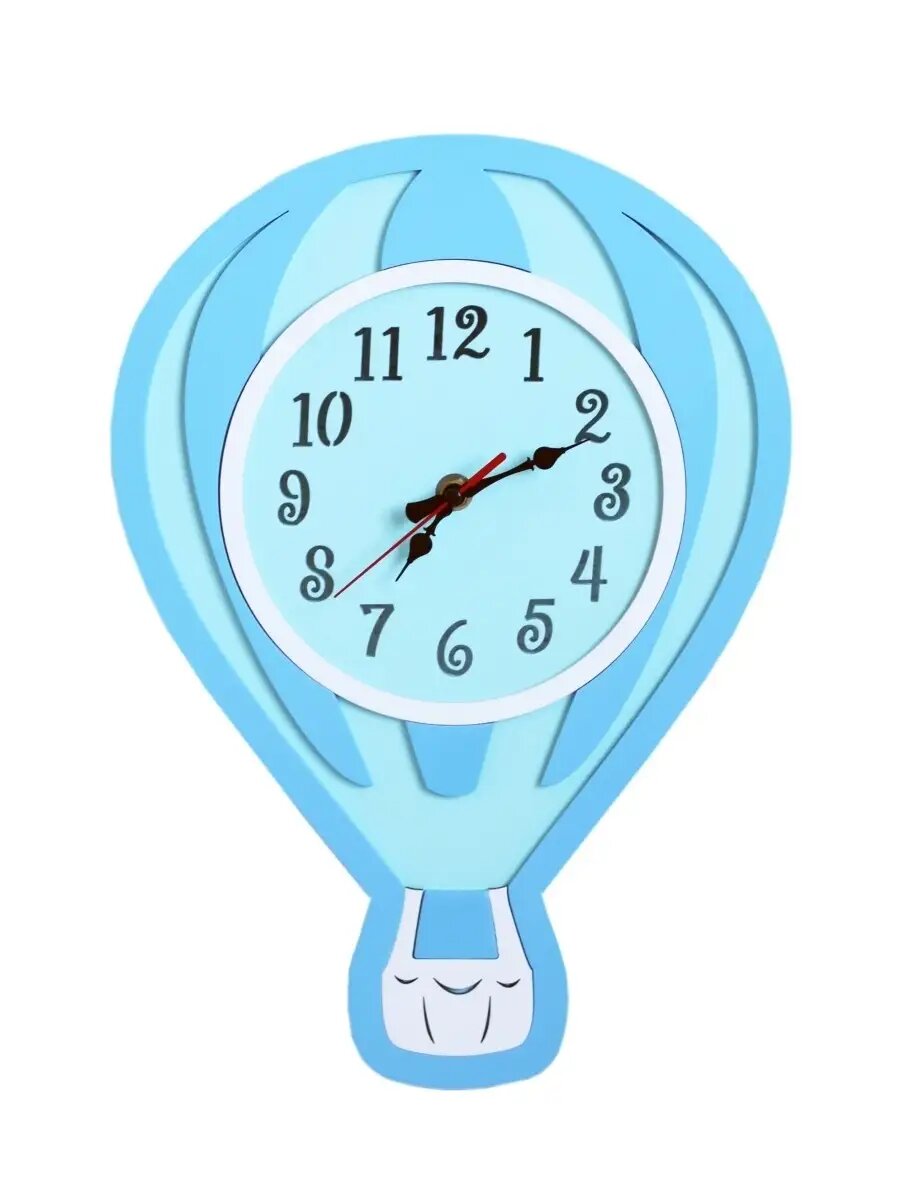 Часы Little Wood Home "Воздушный шар", кварцевый механизм, березовая фанера, 36x25x5 см