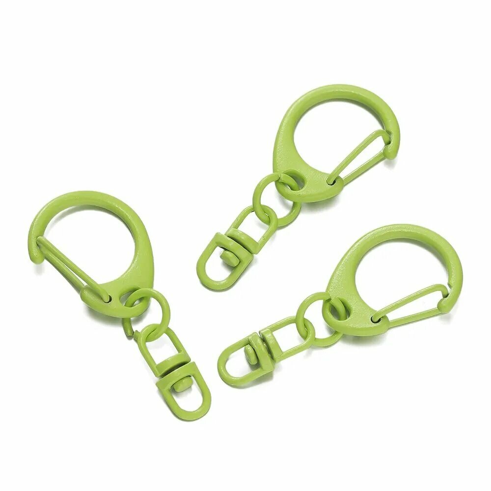 Карабин застежка для ключей, сумок брелоков,18.5*40 мм,5 шт, цвет светло-зелёный