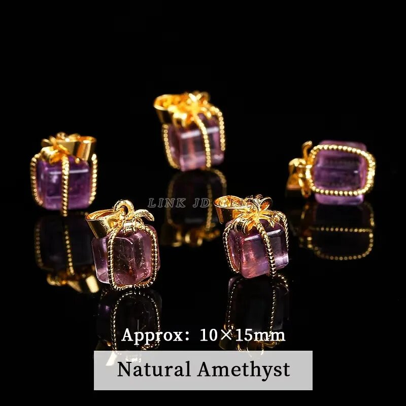 Кулон из аметиста в форме розы, медная пряжка Фиолетовый, Amethyst Square