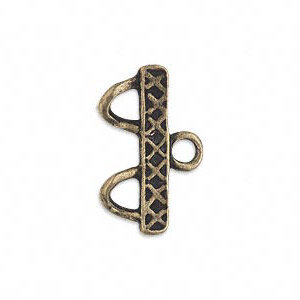 Соединитель-переходник, 25х16мм, с двумя петельками, вязаный, базовый материал - цинковый сплав, бронзовый, 2 шт.