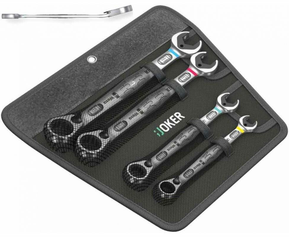 Набор гаечных ключей Joker с кольцевой трещоткой 10-19 мм, 4 предметов WERA WE-020090 /572A 0400 Fplus