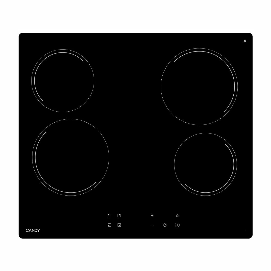 Электрическая варочная панель Candy CHXC64NB, 6 кВт, 4 конфорки, Hi-Light, стеклокерамика, таймер, черный