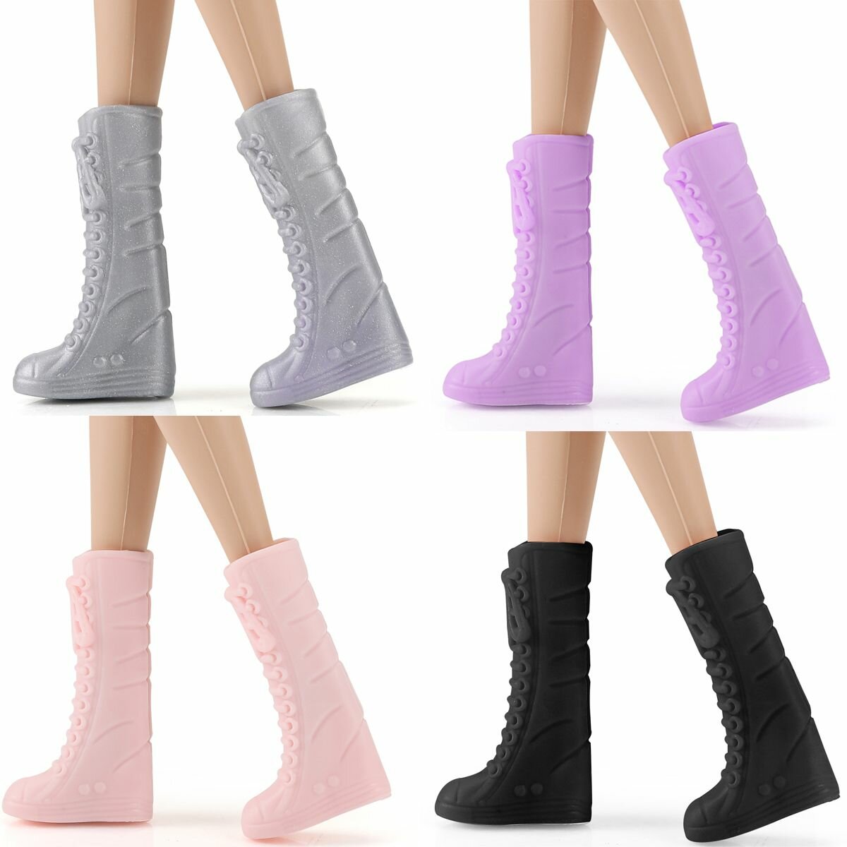 4 Пары туфель для куклы Барби,1/6 Длинных сапог для куклы