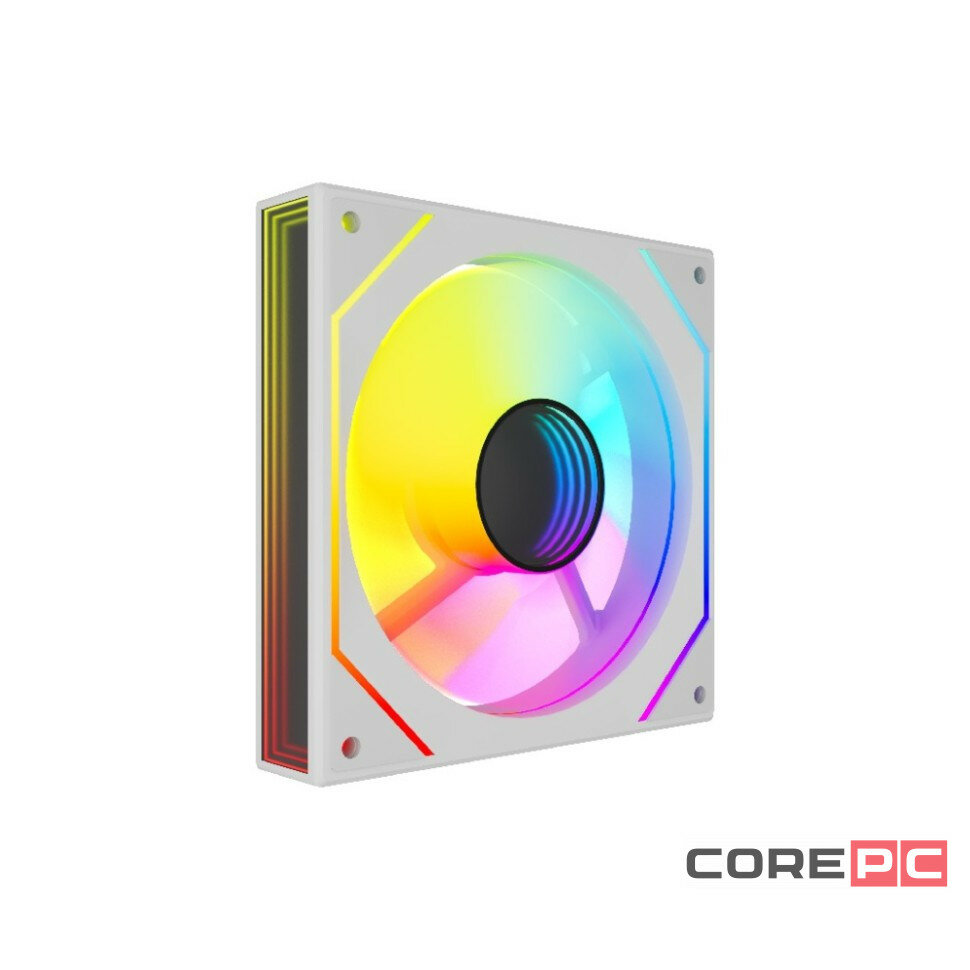 Вентилятор для корпуса Powercase (M52-12W ARGB) White, безопасное охлаждение
