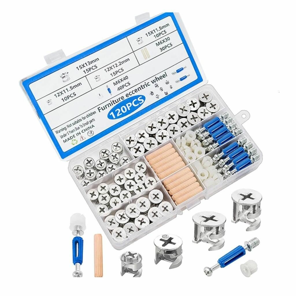 120 шт Разные размеры Эксцентриковые кулачки Крепеж для мебели