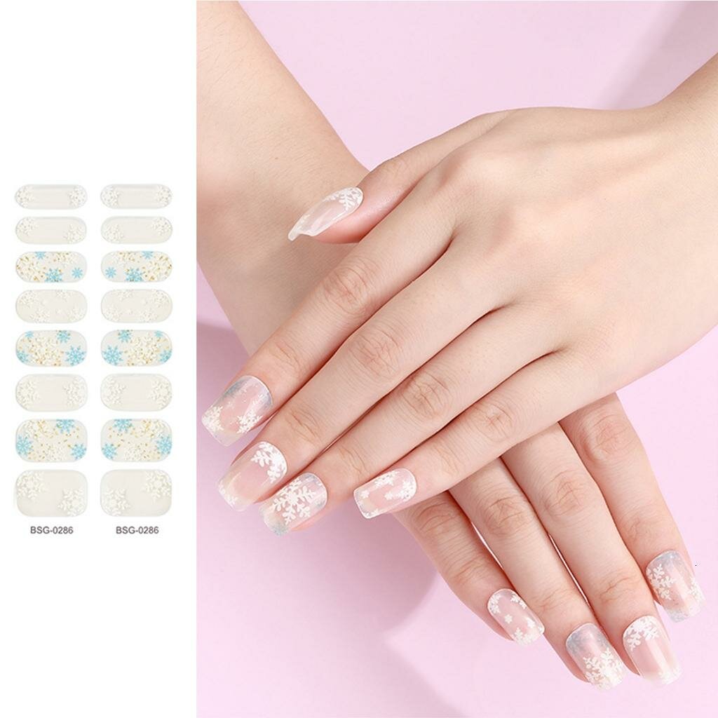 Гелевые наклейки для ногтей, 16 шт, Стиль BSG286
