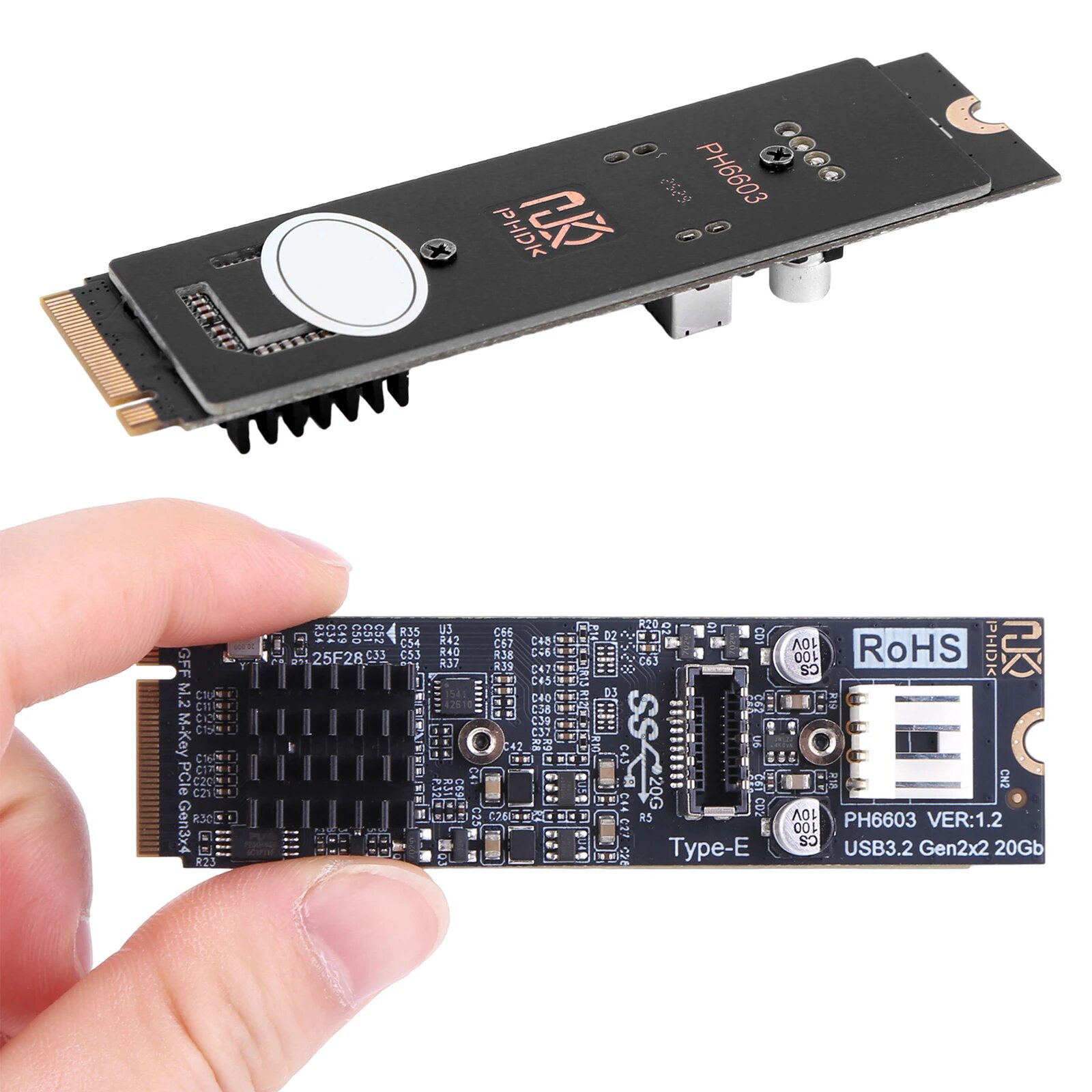VKTECH Адаптер M2 NVMe на TYPE-E 20 Гбит/с — фото 1