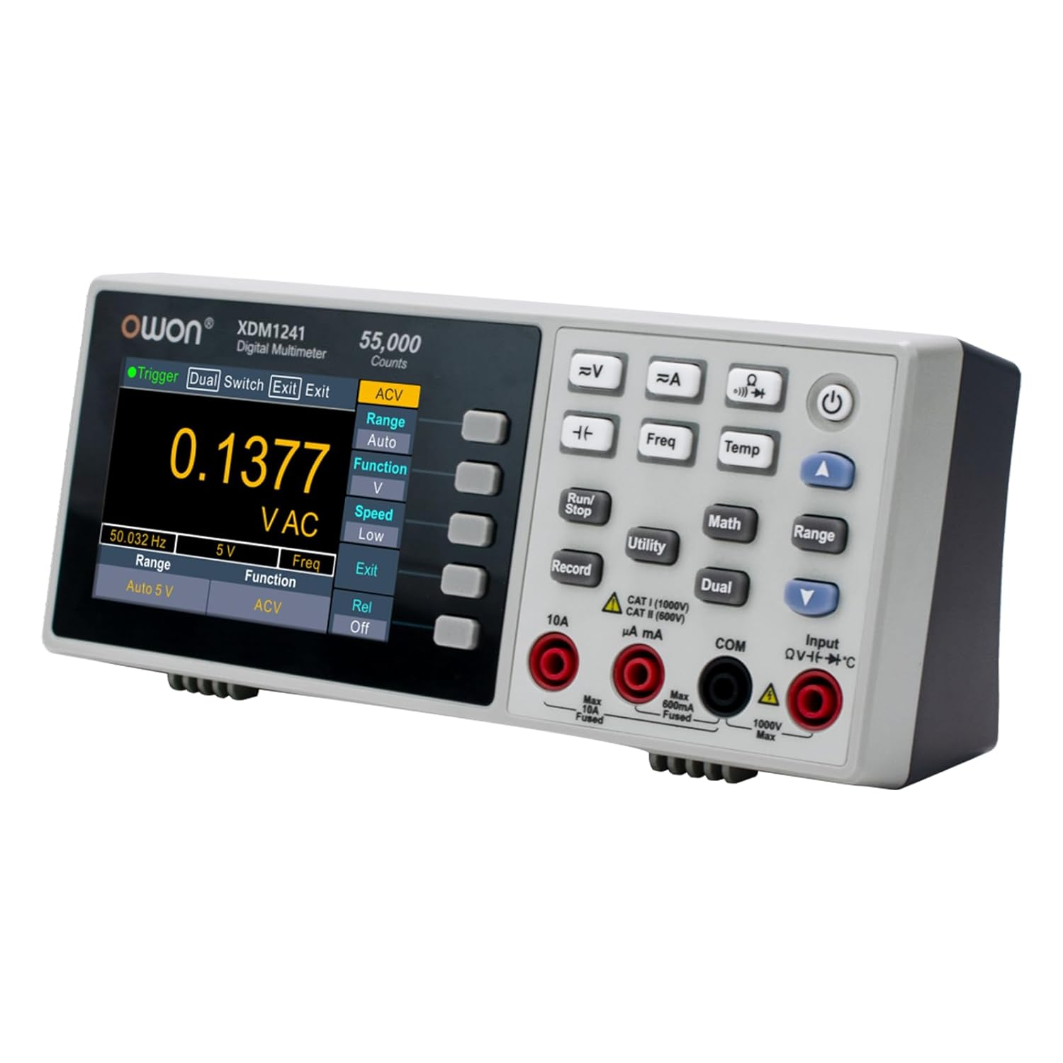 OWON XDM1241 Мультиметр настольный с аккумулятором, цветной LCD, разрядность 55000, True RMS