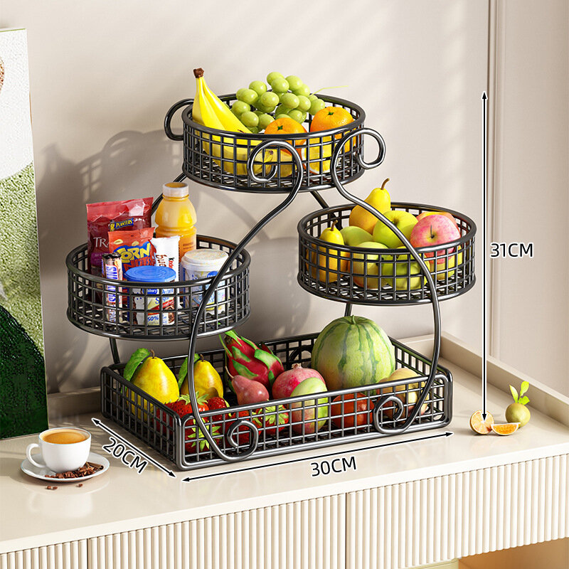Фруктовая тарелка для гостиной, чайный столик, домашняя фруктовая тарелка, многоярусная стойка для хранения фруктов, тарелка для закусок, изысканная высококачественная корзина для хранения