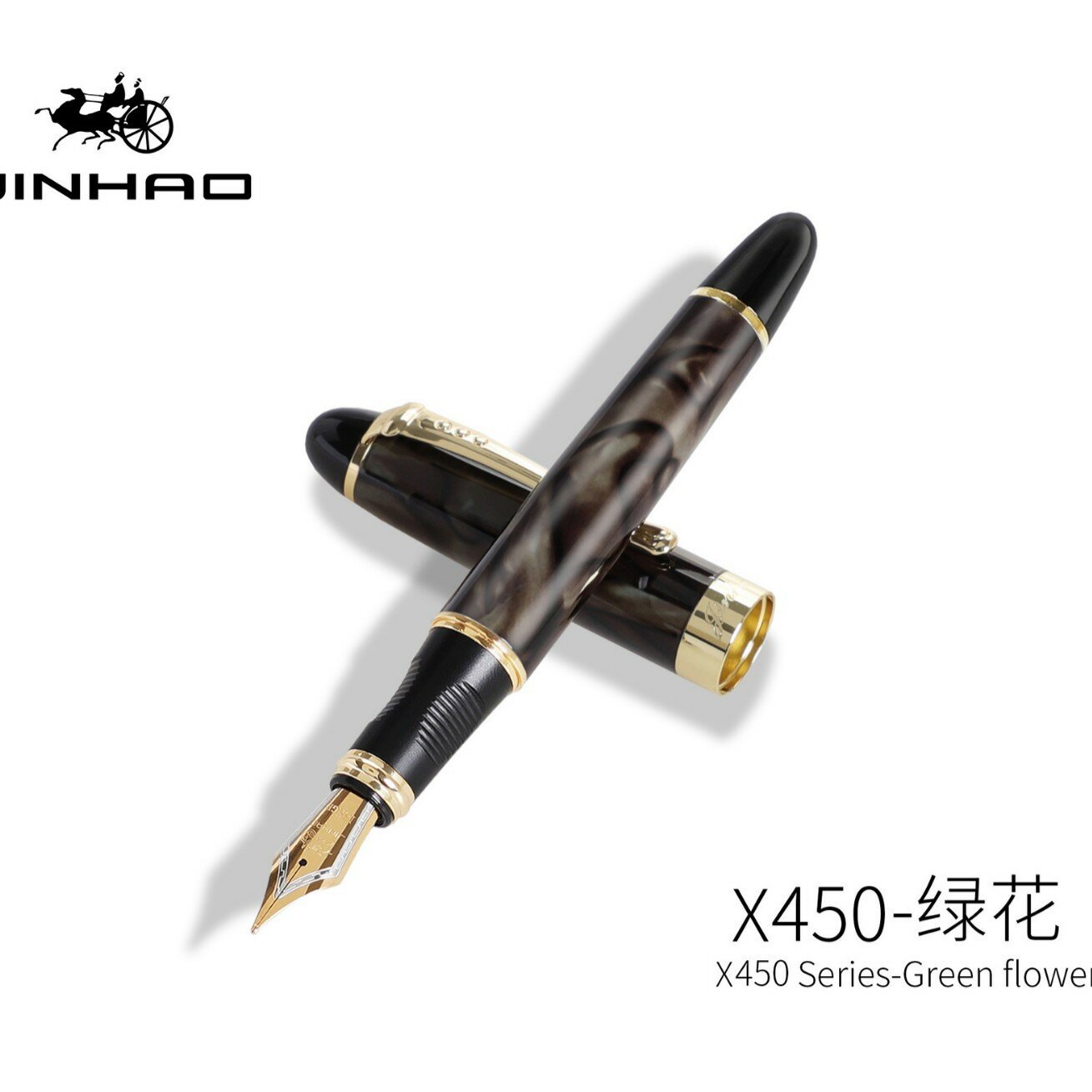 Перьевая ручка Jinhao X450 для студентов, подарок для каллиграфии, металлическая ручка для подписи, совместимая с чернильными картриджами