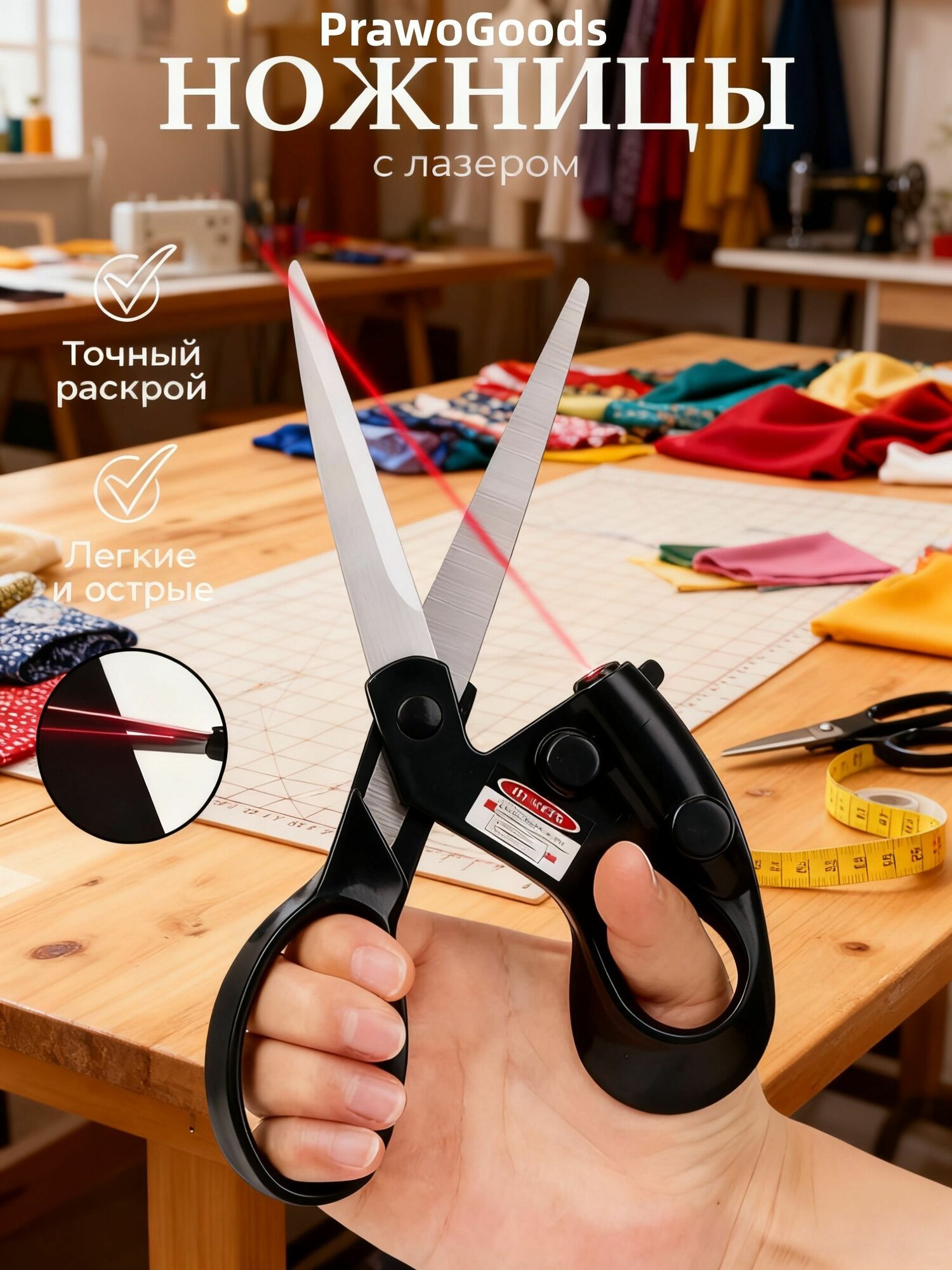 Ножницы портновские с лазером