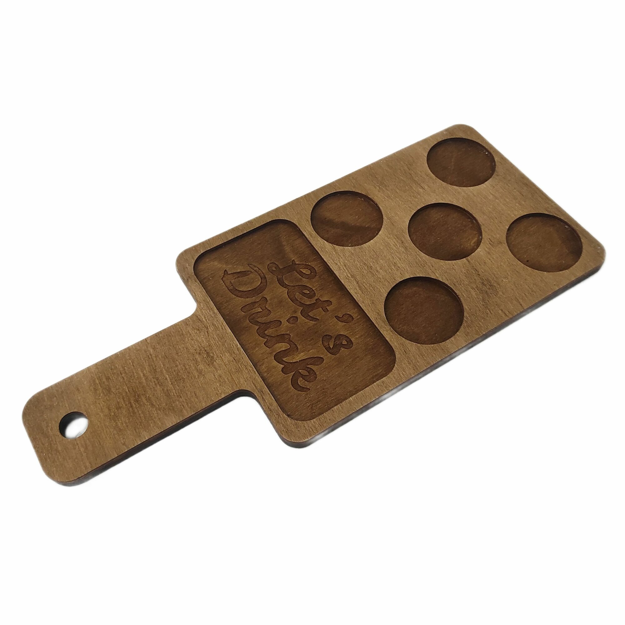 Шотница подставка для подачи рюмок деревянная