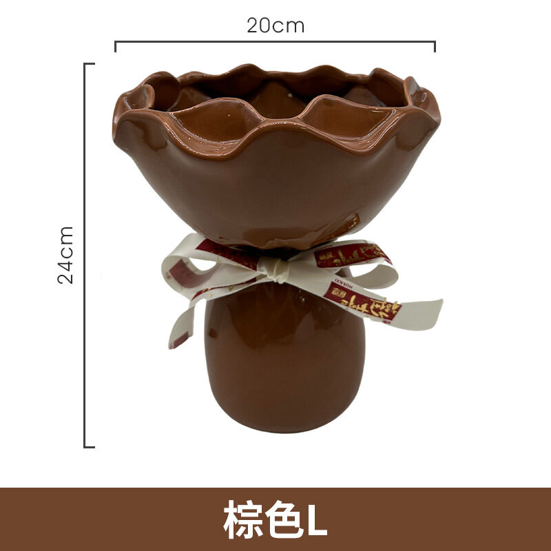 Винтажная высококачественная керамическая ваза, декоративное украшение, легкая роскошь, маленькая ваза для цветов, высокая эстетика, свадебный подарок