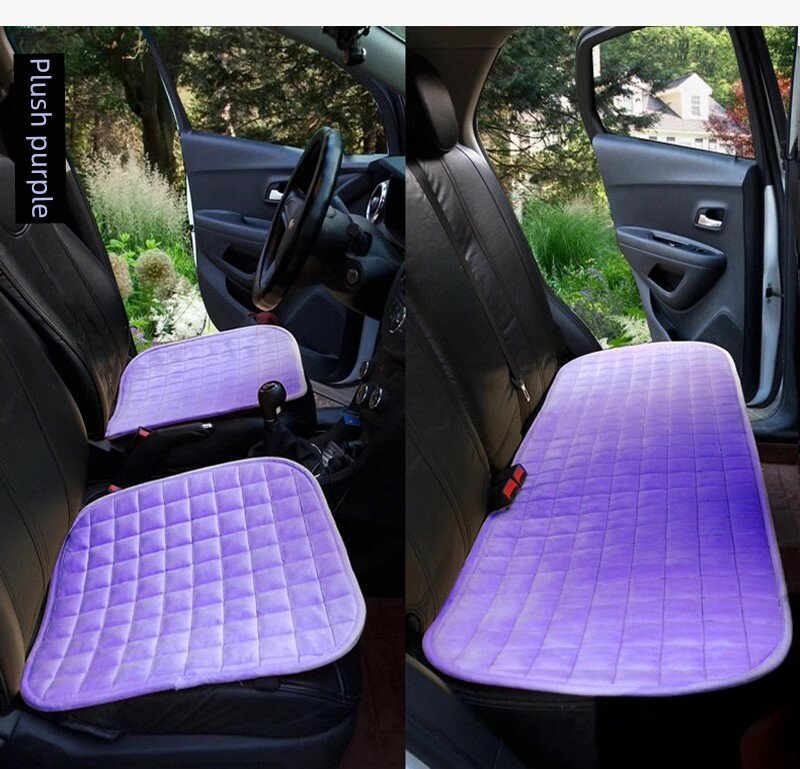 Зимний плюшевый комплект из трех предметов для автомобильного сиденья: универсальная всесезонная подушка-накидка,