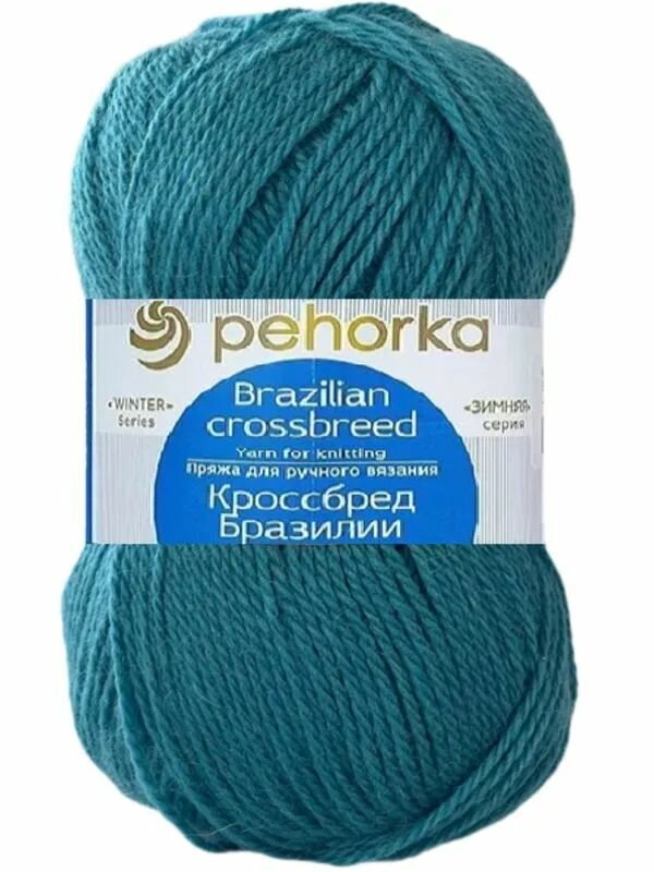 Пряжа Пехорка Кроссбред Бразилии 354 (5 мотков по 100г/500м) светлая лагуна