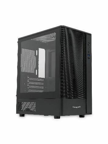 Компьютерный корпус HSPD M332-TGBK, Mini-tower, без блока питания, черный