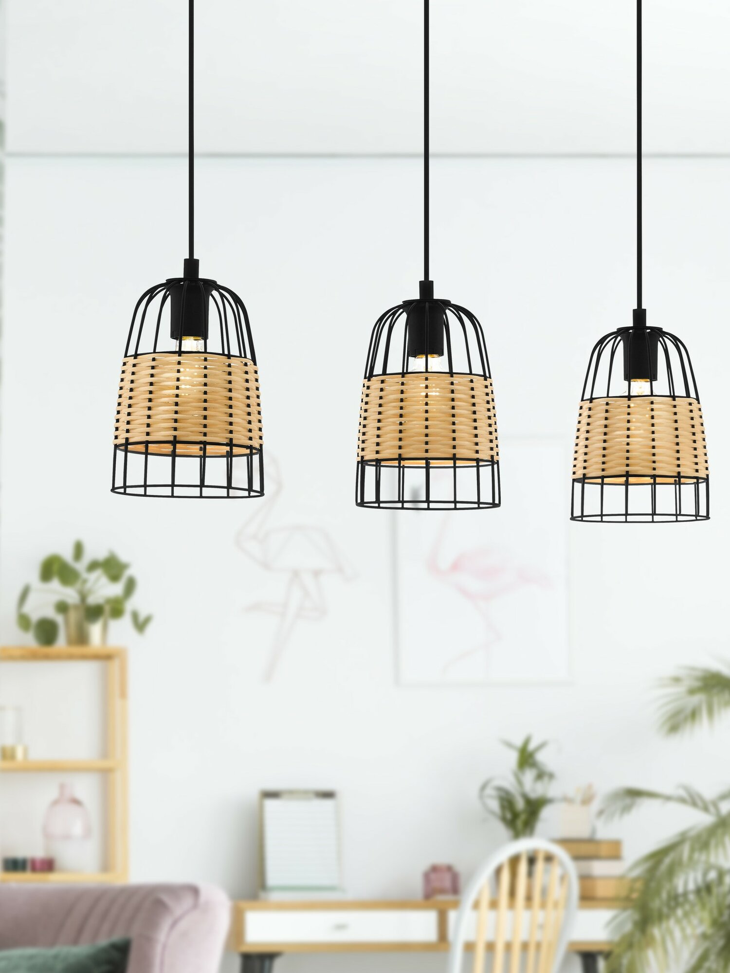 Светильник EGLO 43313 Anwick, E27, 3x40W(E27), ротанг натуральный