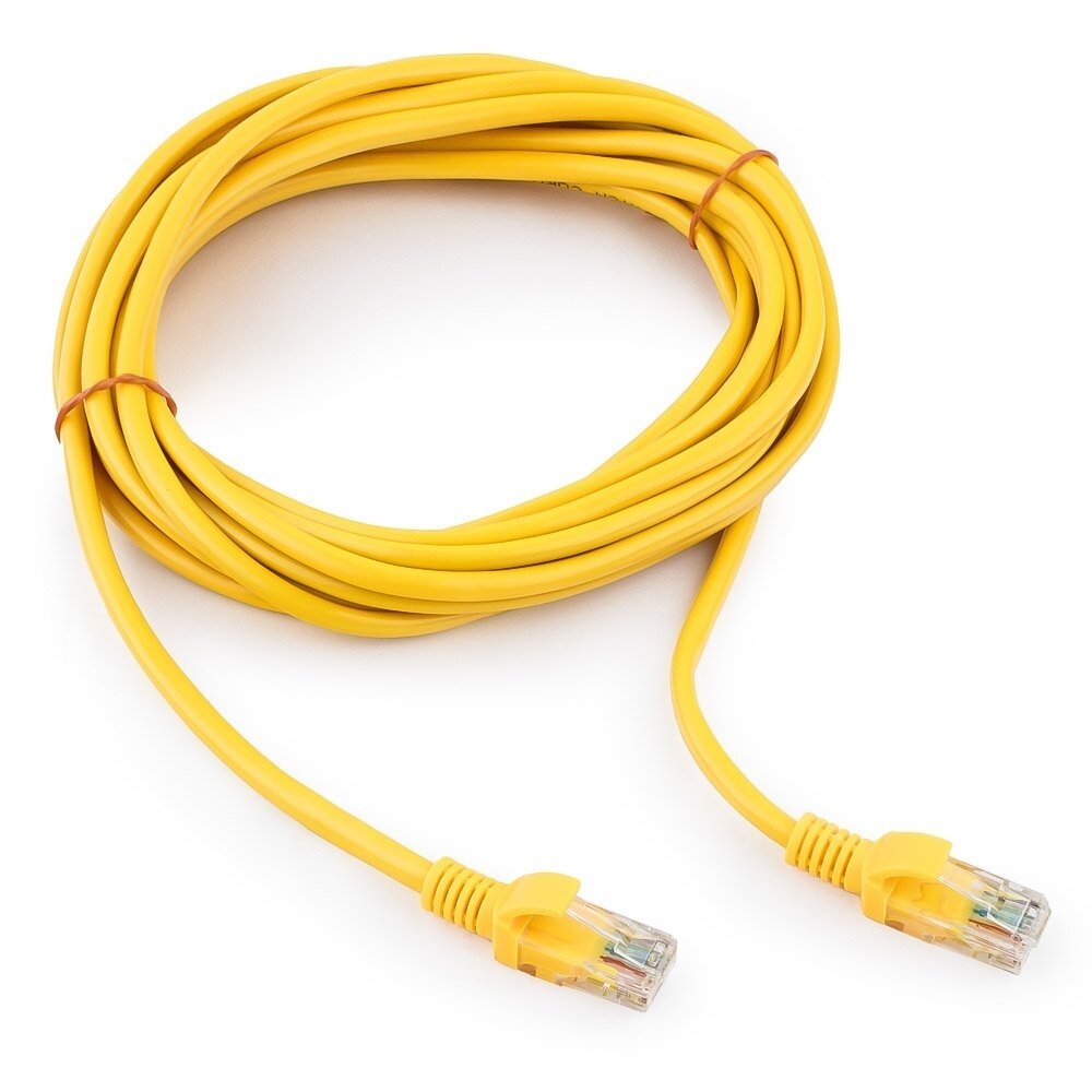 Патч-корд UTP Cablexpert кат.5e, 5м, литой, многожильный (желтый)