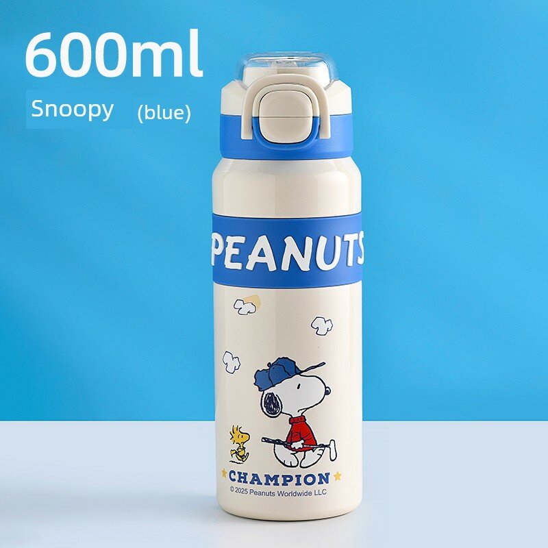 Snoopy синий 600 мл двойной питьевой стакан из нержавеющей стали 316, без БПА
