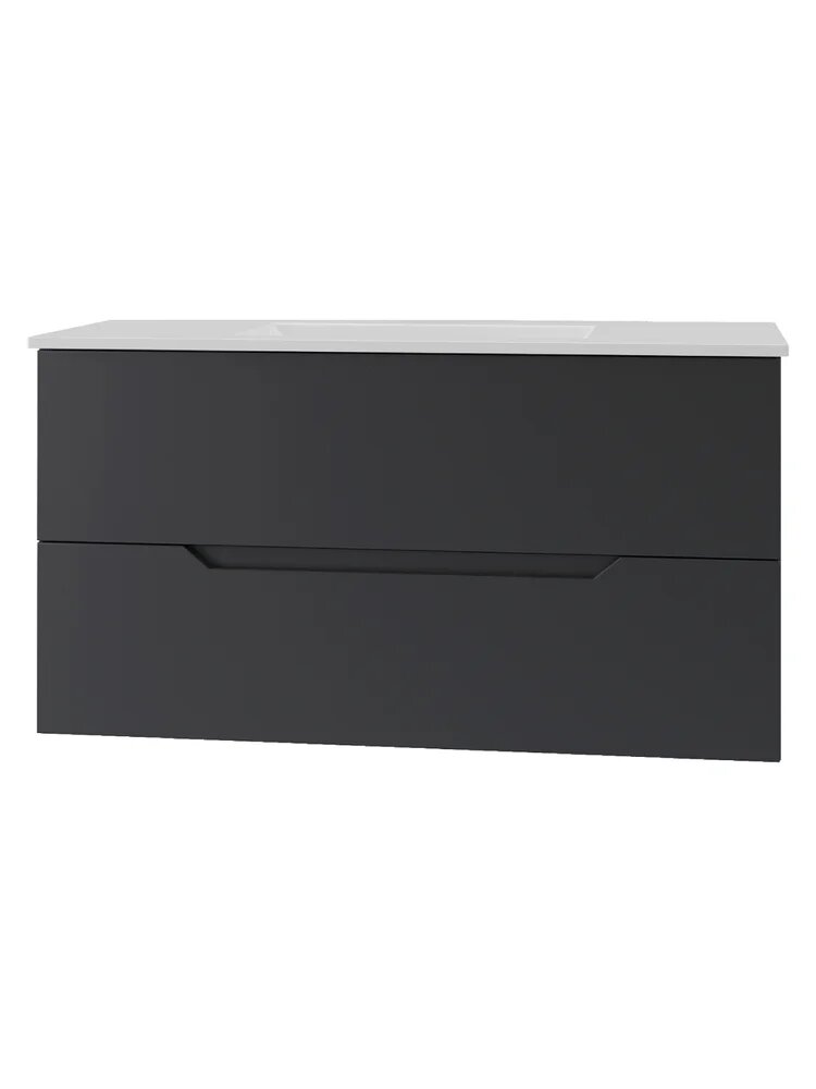 Тумба с раковиной Agger Свит SWE1000ETBL-31000W 100 подвесная, черная матовая