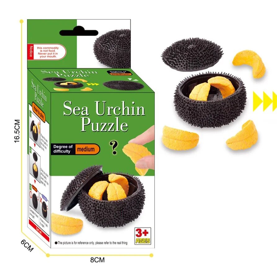 3D пазл чеснок и морской еж Желтый, Sea urchin