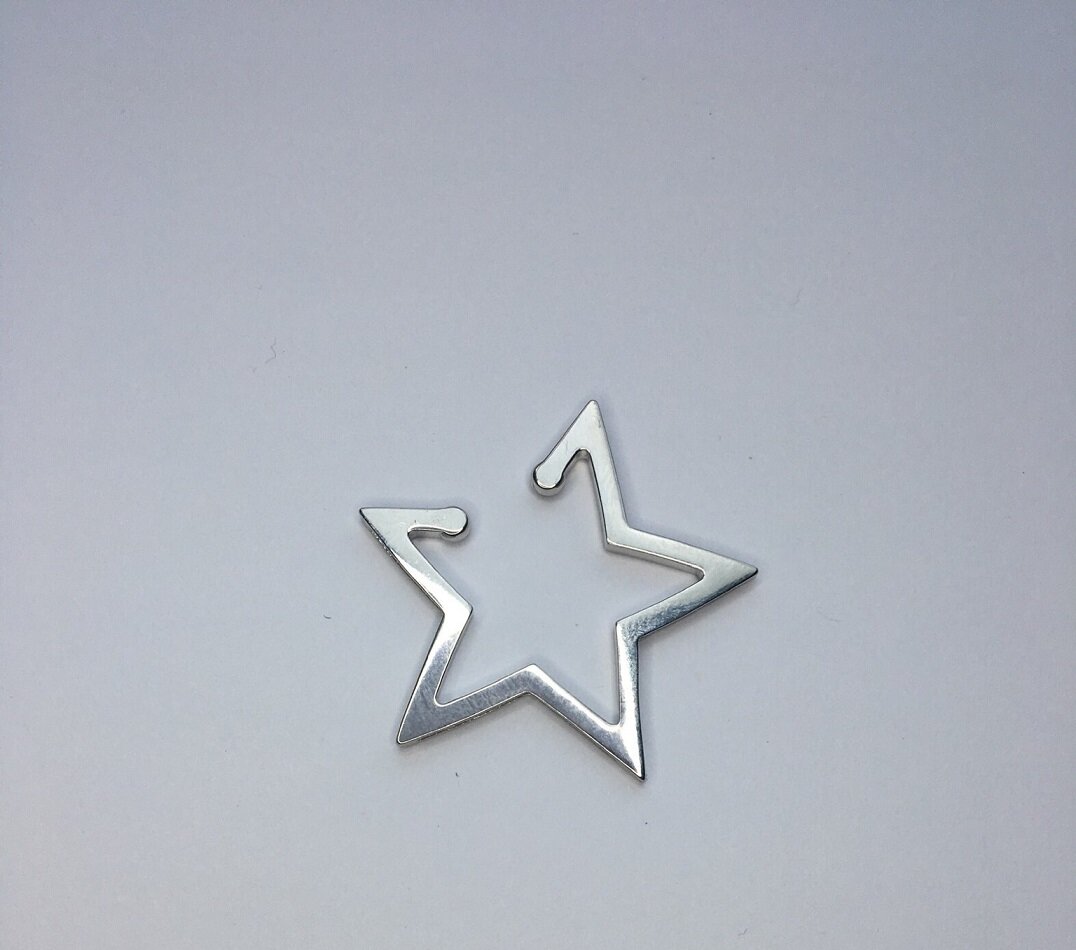 Серьги каффы, серебро, 925 проба, родирование