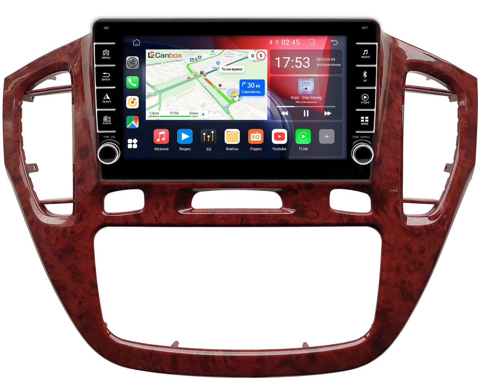Штатная магнитола Toyota Highlander (U20), Kluger (XU20) 2000-2007 (орех) Canbox BGT9-563 2/32 Android 10 (IPS, DSP, CarPlay)