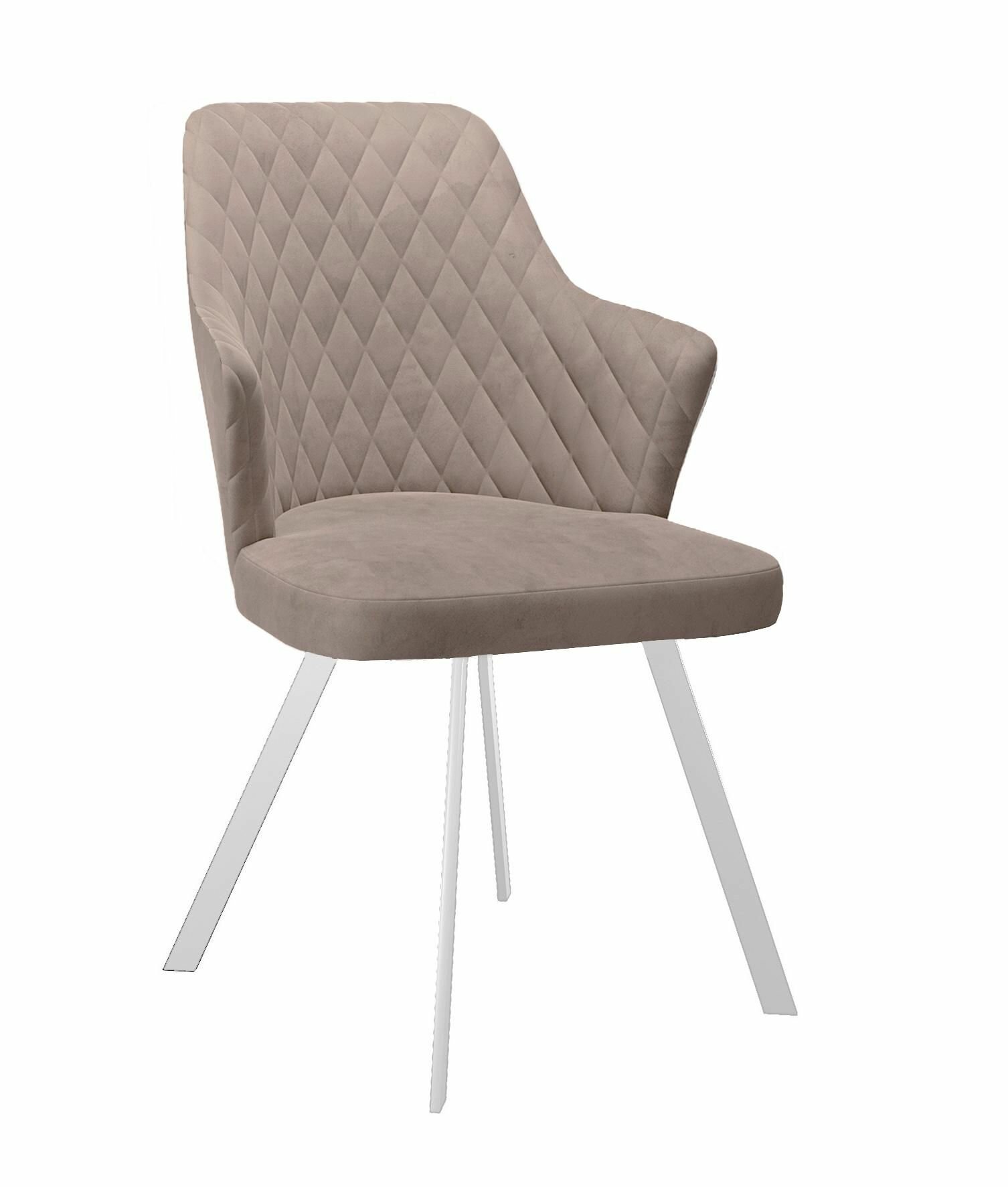 Стул для кухни и офиса DikLine 345 K4 капучино, ножки белые