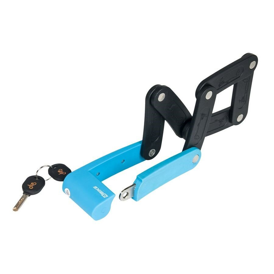 Велозамок противоугонный 4Bike T602 складной стальной с ключом синий