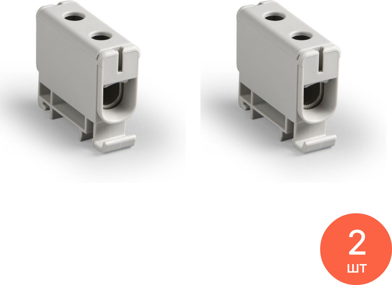 Клемма для проводов TDM Electric / ТДМ Электрик КВС 6-50мм2 вводная силовая, корпус огнестойкий полиамид, серая, 49х24мм, 1шт. / зажим (комплект из 2 шт)