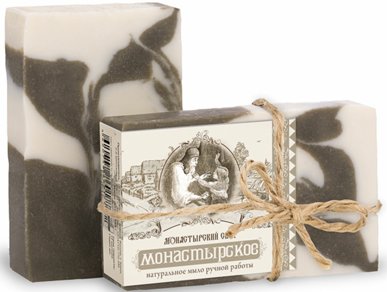 Натуральное мыло-скраб для лица Монастырский сбор с глиной Рыльского монастыря для нормальной и жирной кожи, 100 г