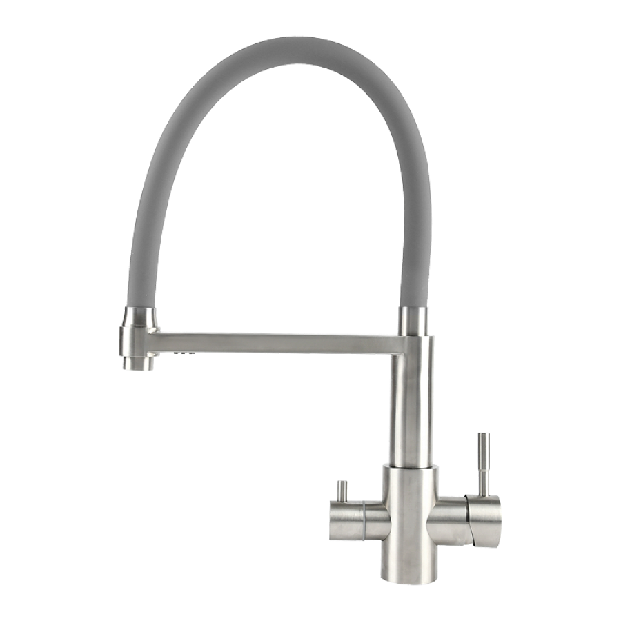 Смеситель для кухни с переключателем на питьевую воду с выделенным каналом, серый Osgard Resa 88493