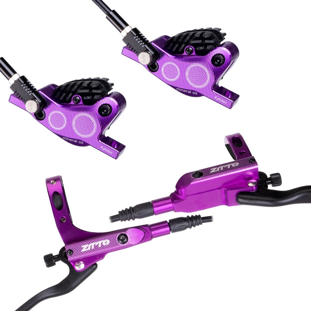 ZTTO M840 гидравлические тормоза 4-поршневые черные Фиолетовый, Purple-B