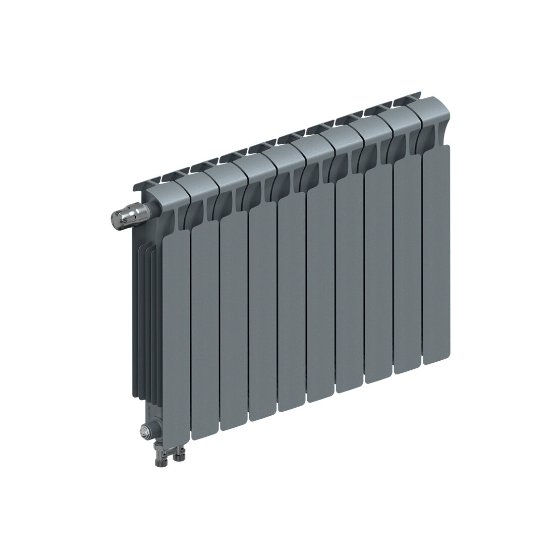 Радиатор RIFAR Monolit 500 10 секций нижнее левое подключение цвет Титан