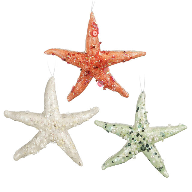 Набор елочных игрушек Морские Звезды - La Vie Marine 12 см, 3 шт, подвеска, Edelman, 1151755-набор