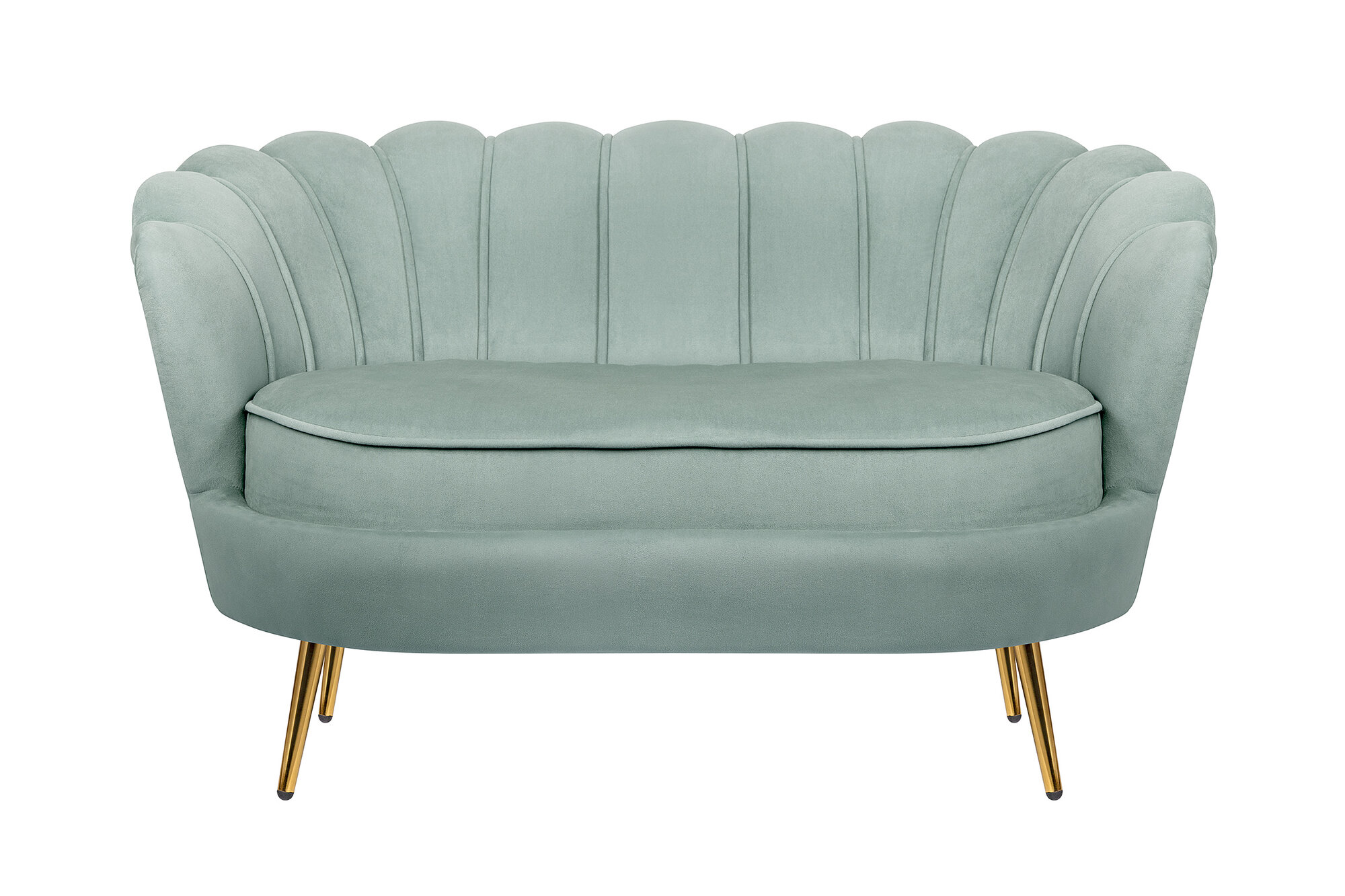 Прямой дизайнерский диван ракушка, Pearl double green, зеленый