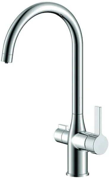 Смеситель для кухни IDDIS Pure PURSBFJi05 с краном для питьевой воды, с поворотным изливом, хром, глянцевый, однорычажный, латунный, с керамическим картриджем