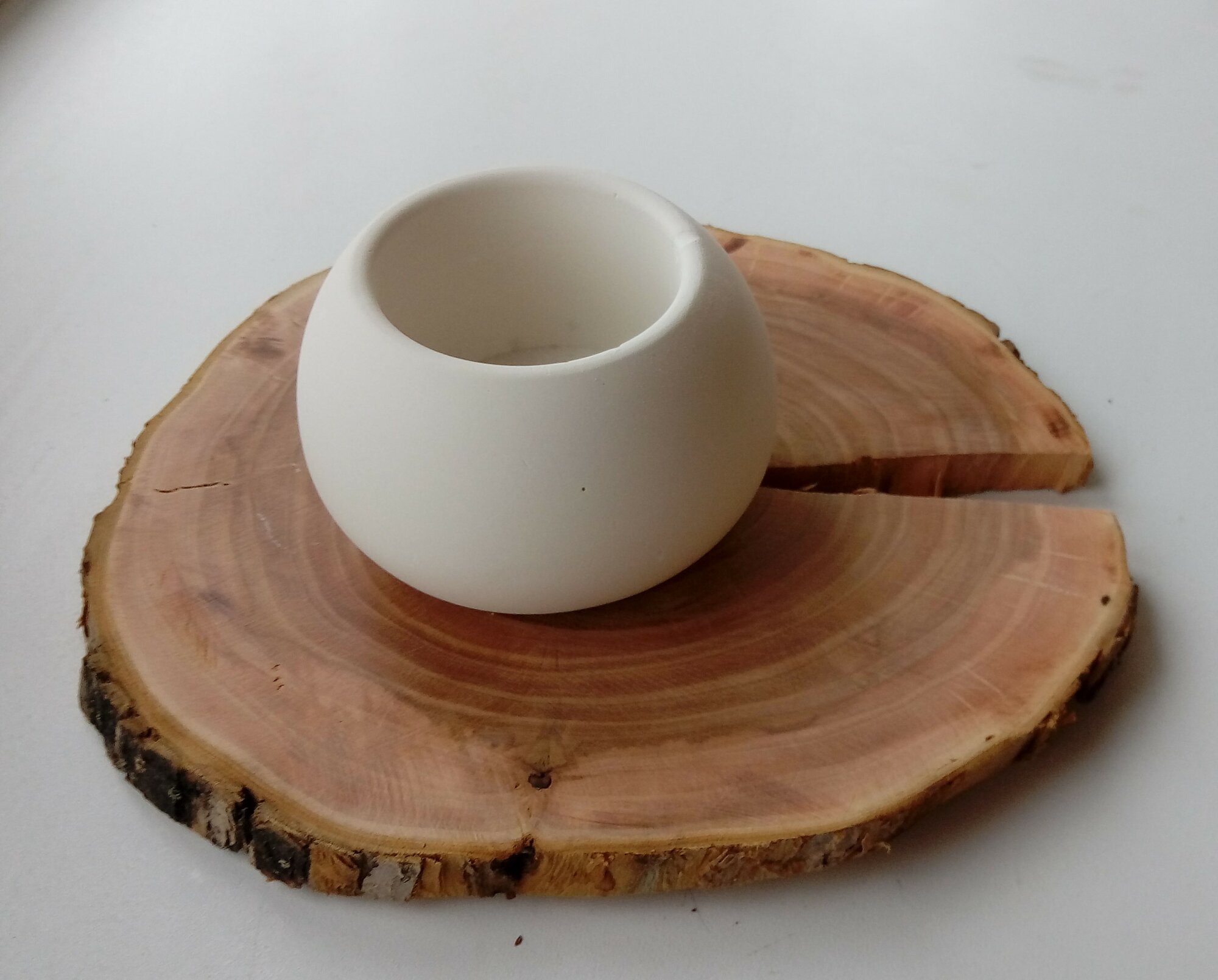 Декор. Набор для творчества Поделки Домового "Подсвечник" спил, гипсовая подстава, 20х20 см