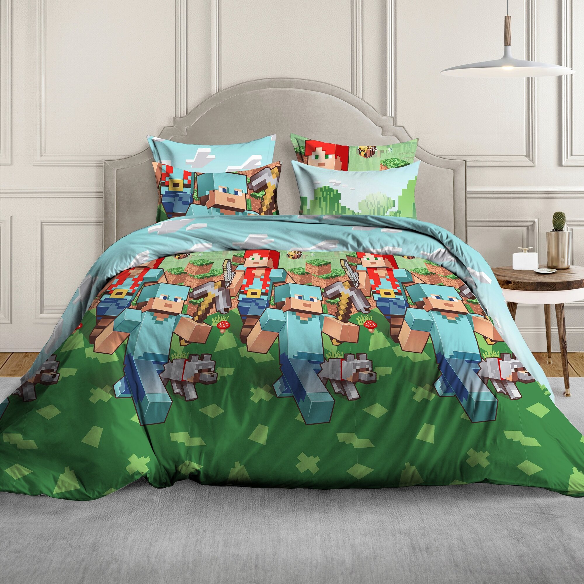 Комплект постельного белья "Minecraft", 1,5-спальный, поплин, хлопок 100%
