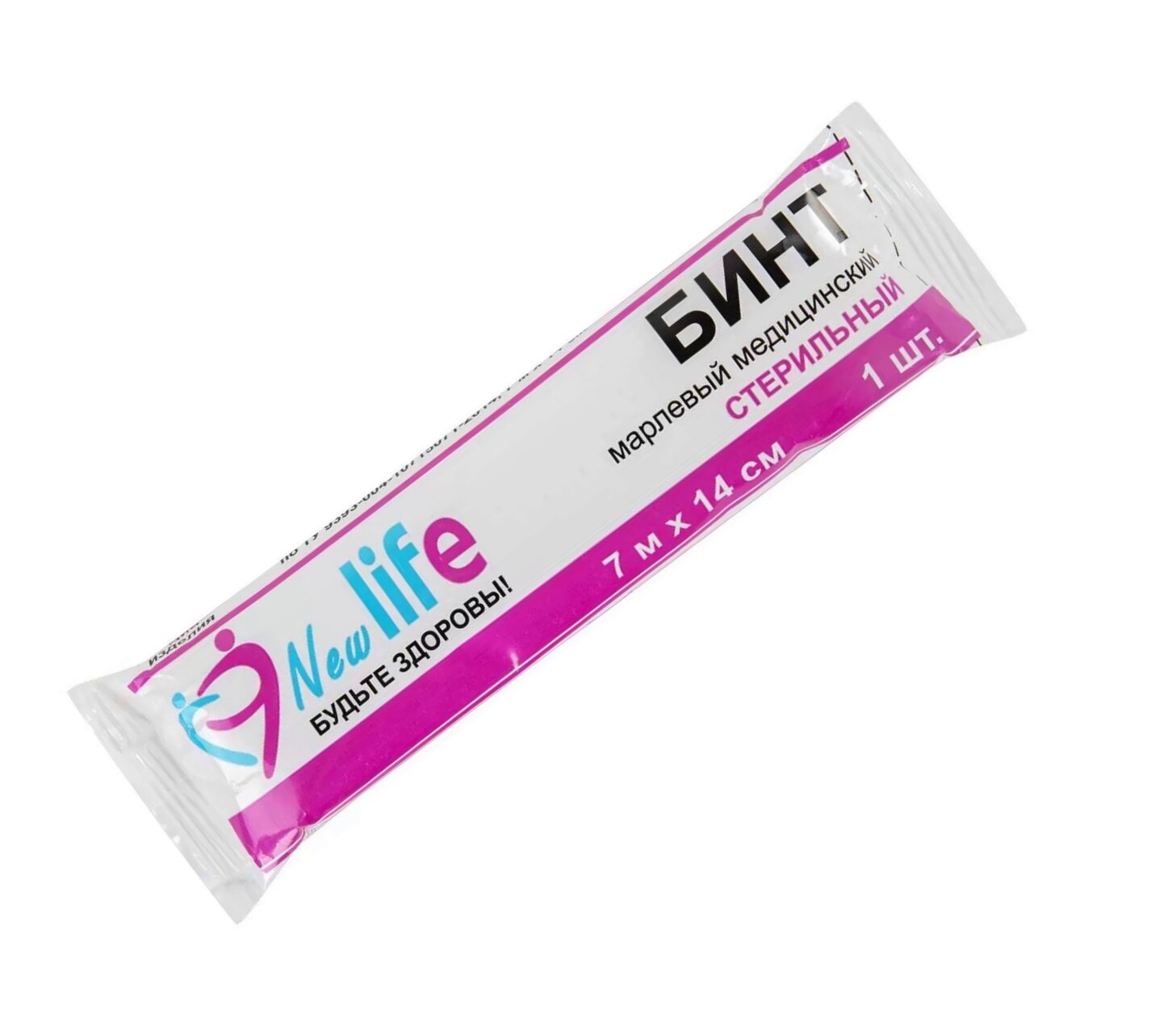 Бинт медицинский NewLife марлевый, 32 г/м², 7 м х 14 см, 5 штук