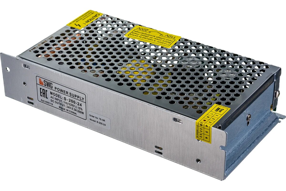 SWG S-200-24 сетевой блок питания 24 В 200 Вт с диапазоном входного напряжения 85–264 В