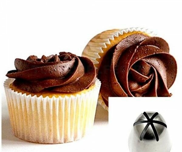 Насадка кондитерская Роза "Джаз" закрытая, верх d-25мм, низ d-38мм, h-48мм