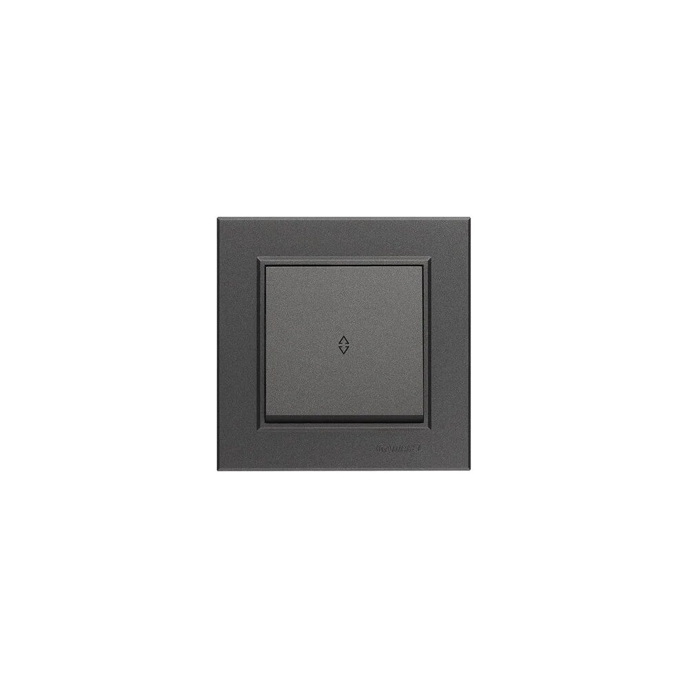 Переключатель проходной MAKEL 1-клавишный СП Karea 10А IP20 дым. металлик,