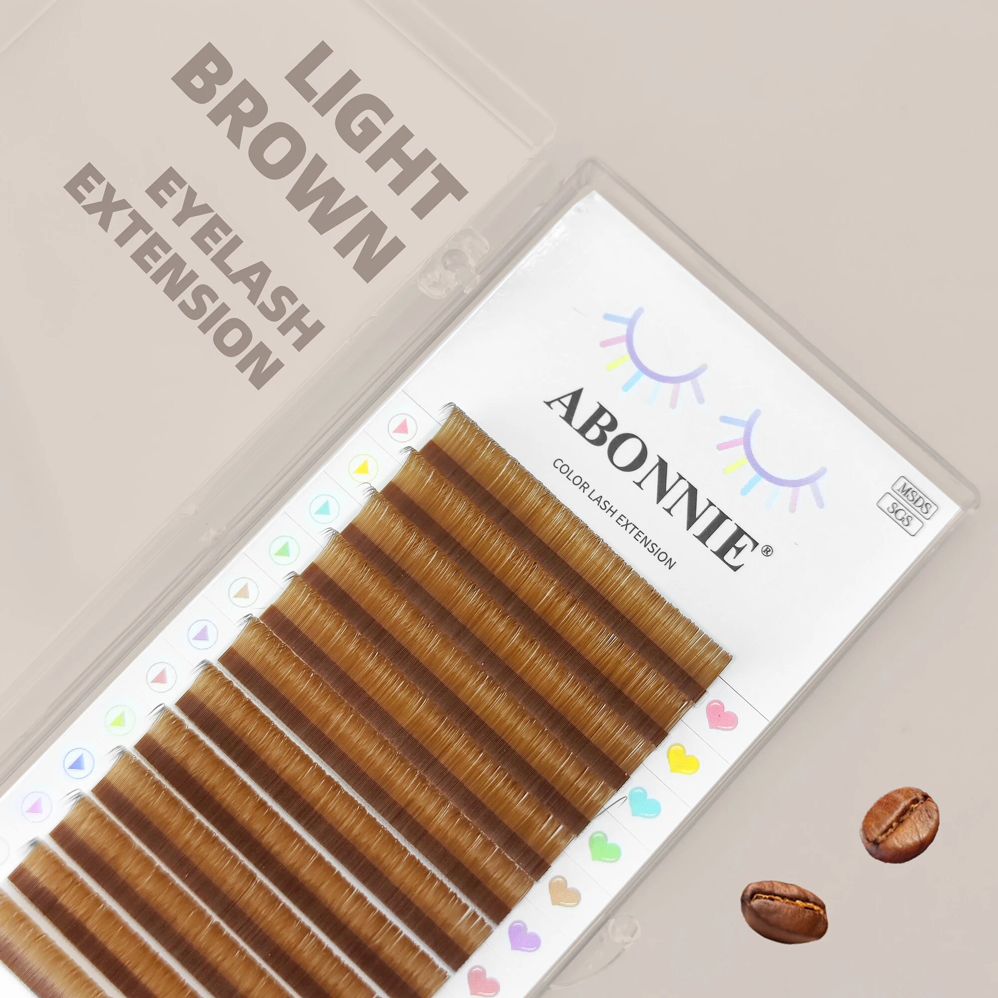 ABONNIE C изгиб, светло-коричневые ресницы