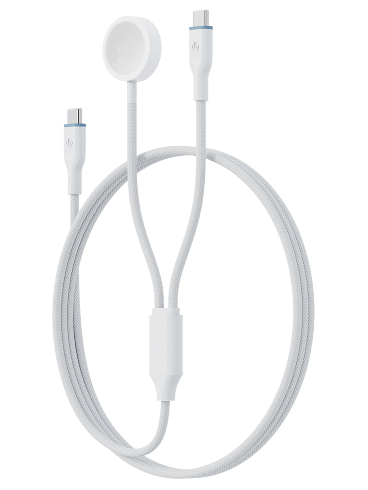 Energea ЗУ для Apple Watch Bazic GoCharge Deuce 2in1 кабель USB-C to C +AW chager 1.8m White